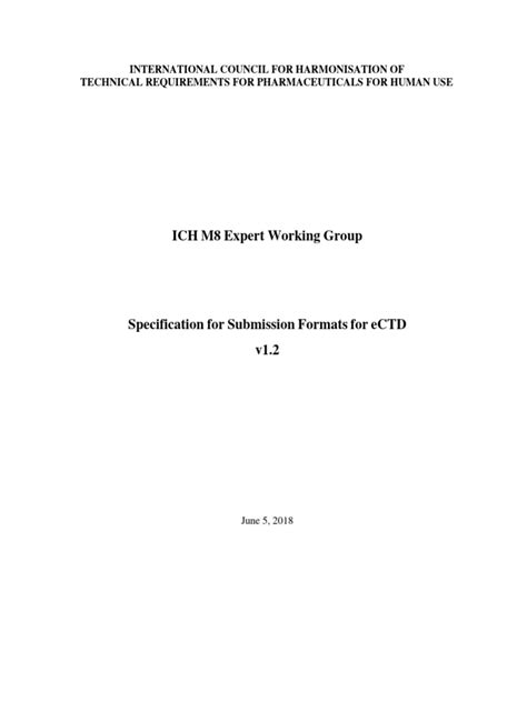 Specification For Submission Formats For Ectd V1 2 Pdf Typefaces Computing