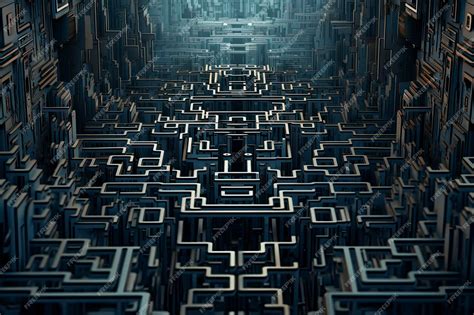 Premium Ai Image Artificial Intelligence In An Abstract Maze Ai Generated