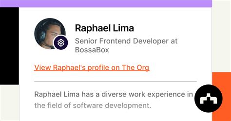 Raphael Lima Senior Frontend Developer At Bossabox The Org