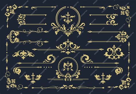 클래식 장식 프레임 빈티지 테두리 그림 프리미엄 벡터