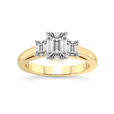 Igi Certified 3 Carat Emerald Shape Lab Grown Diamond Engagement Ring