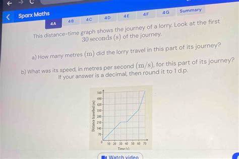 solved sparx maths 4f 4g summary 4a 4b 4c 4d 4e this distance time