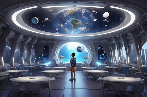 Premium Ai Image Future Classroom Odyssey Immersive Learning Experience
