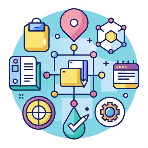 Colorful Infographic With Connected Icons Representing Business Workflow Premium Ai Generated