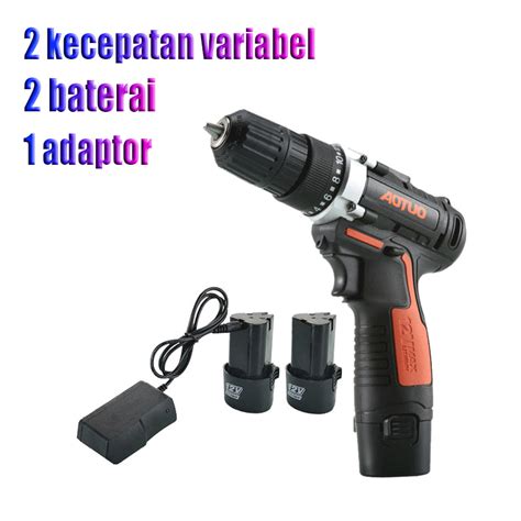 Cod 12v Bor Tangan Baterai Promo Dual Speed Bor Listrik Codless Drill
