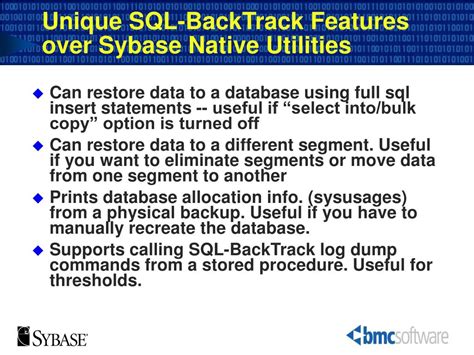 Ppt Sql Backtrack For Sybase Powerpoint Presentation Free Download