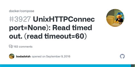 Unixconnectionpoolhostlocalhost Portnone Read Timed Out Read Timeout60 · Issue