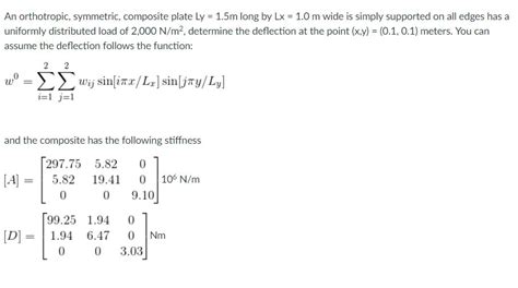 An Orthotropic Symmetric Composite Plate Ly 1 5m