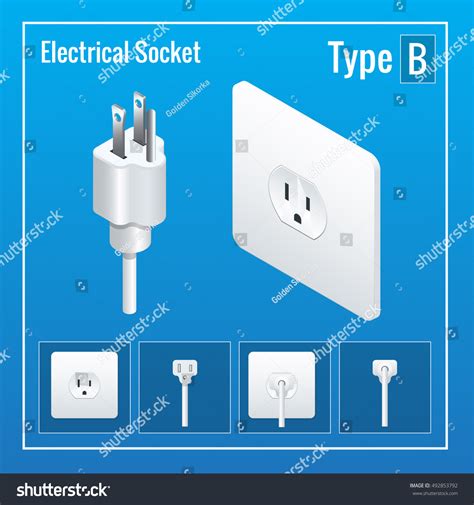 Isometric Switches Sockets Set Type B Stock Vector Royalty Free 492853792 Shutterstock