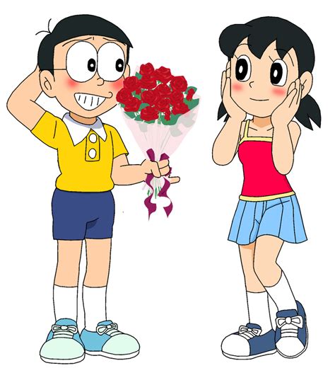 Nobita Nobi Giving Flowers To Shizuka Minamoto By Carlosmenera2020 On