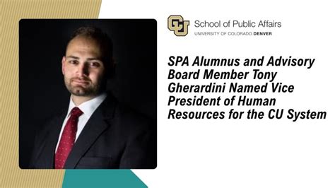 The University Of Colorado Named Tony Gherardini A Distinguished