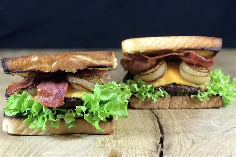 Texas Toast Burger Herzhaft Kräftig Würzig