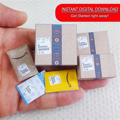 Mini Amazon Box And Envelopes Template Digital Download File Amazon