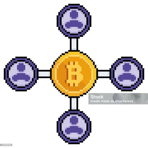 비트 코인에 연결된 사람들의 픽셀 아트 네트워크 비트 코인 다이어그램 및 8 비트 게임을위한 사람 벡터 아이콘 0명에 대한 스톡 벡터 아트 및 기타 이미지 Istock