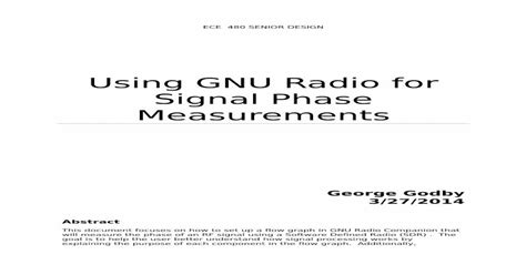Pdf Using Gnu Radio For Signal Phase Measurementsece 480 Senior