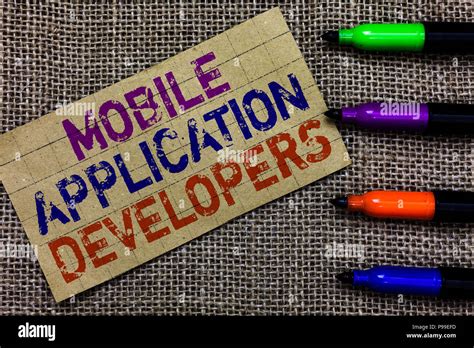 Handwriting Text Writing Mobile Application Developers Concept Meaning