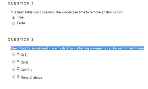Solved Question 1 In A Hash Table Using Chaining The