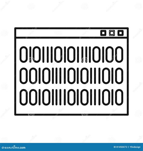 Binary Code Icon Outline Style Stock Vector Illustration Of Hacker Abstract 81450473
