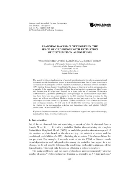 Pdf Learning Bayesian Networks In The Space Of Orderings With
