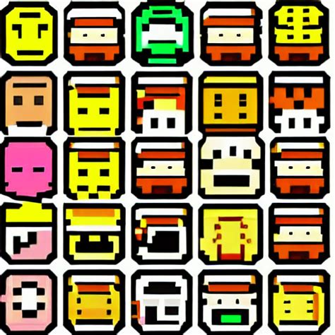 Krea Ai Geometry Dash Icon Sprite Sheet