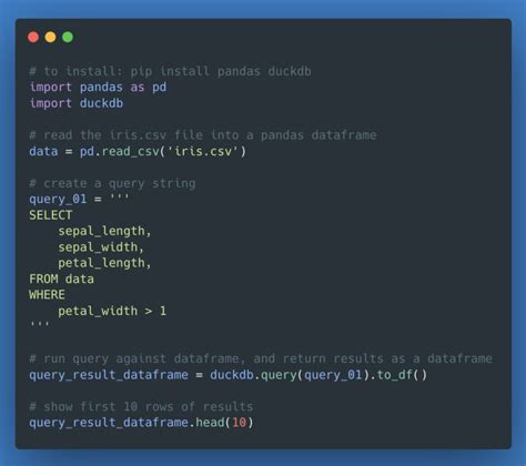 Using Sql In Pandas With Duckdb Marquinsmith