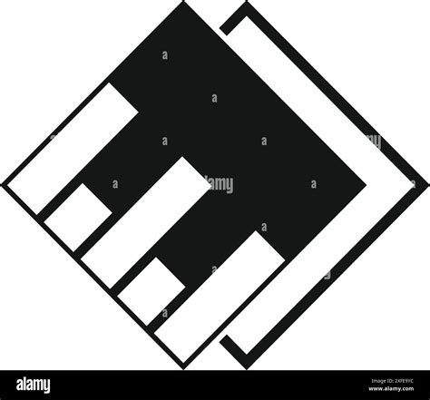 Black And White Geometric Abstract Shape Forming The Letter T Perfect