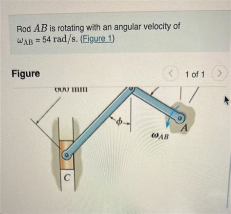 Solved Rod Ab Is Rotating With An Angular Velocity Of