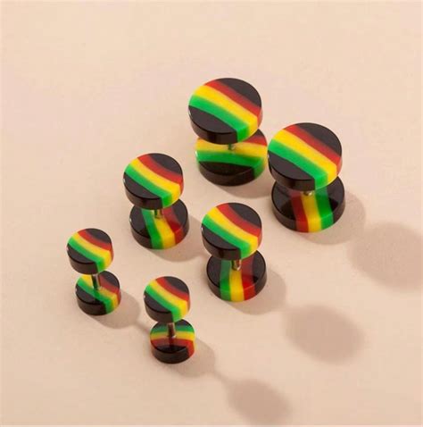 Fashionable Acrylic Disk Design Fake Ear Plugs Stud Earrings Candy