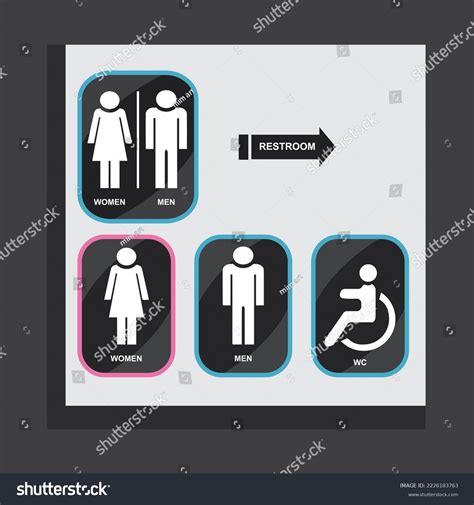 Toilet Vector Icons Set Male Female Stock Vector Royalty Free