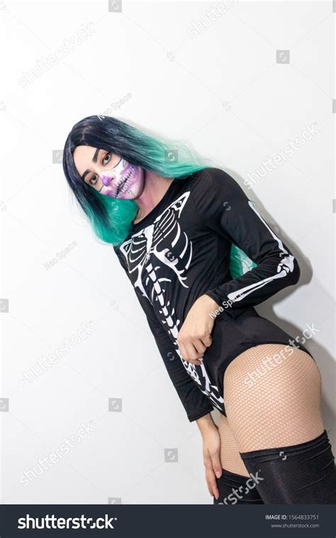 Sexy Girl Image Skeleton Halloween Blue Stock Photo Shutterstock