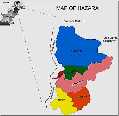 Geographic Map Of Hazara Division In The Khyber Pakhtunkhwa Province Of