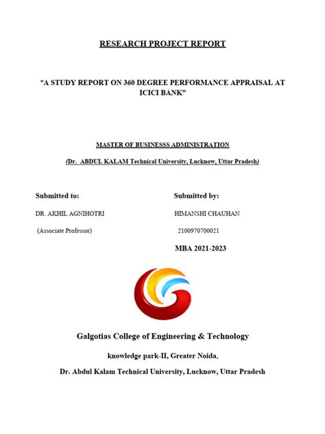 Himanshi Chauhan Icici Pdf Performance Appraisal Banks