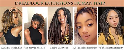 Xiaulau 6 Inch Loc Extensions Human Hair 10 Locs 0 4cm Thickness Human
