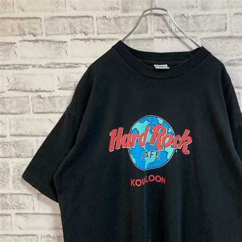 【hard Rock Cafe】ss Tee Xxl 90s Vintage Kowloon” ハードロックカフェ ビンテージ 地球ロゴ