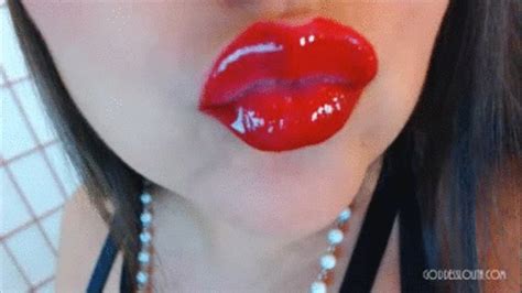 Arousing Red Lipstick Kisses Goddess Femme Fatale Clips4sale
