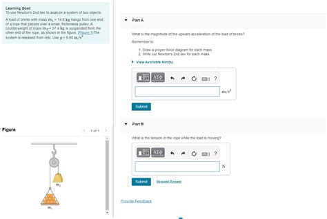 Solved Part A Learning Goal To Use Newton S 2nd Law To Chegg Com