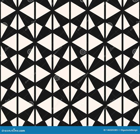 Triangles Seamless Pattern Vector Abstract Black And White Geometric Texture Stock Vector