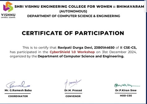 Exciting Learning Experience Durga Devi Ravipati