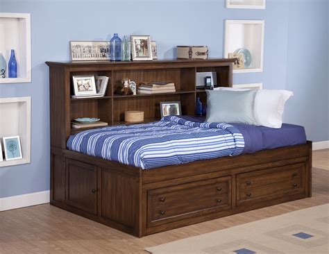 Full Size Bed W Bookcase Headboard Designer Picks And Photos