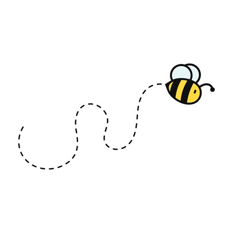 Bee Flying Path A Bee Flying In A Dotted Line The Flight Path Of A Bee To Honey 14474046 Png