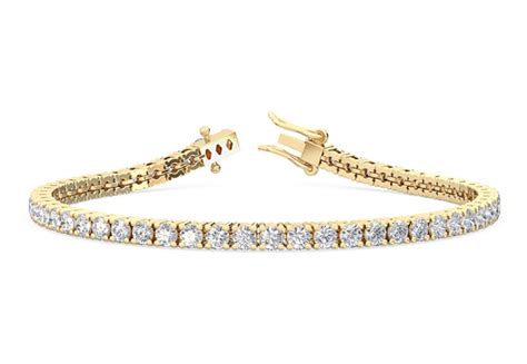 5ct Lab Grown Diamond Tennis Bracelet 18k Yello Gold