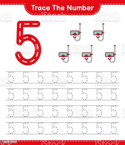 숫자를 추적합니다 스쿠버 다이빙 마스크로 추적 번호 교육 어린이 게임 인쇄 워크 시트 벡터 일러스트레이션 0명에 대한 스톡 벡터 아트 및 기타 이미지 Istock