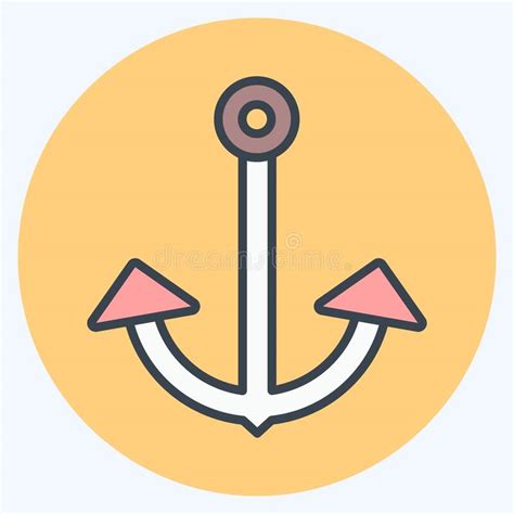 Icon Anchor 2 Suitable For Sea Symbol Color Mate Style Simple Design