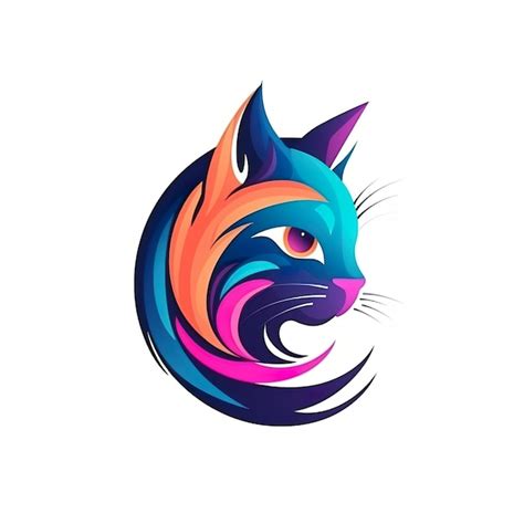 Premium Ai Image Colorful Cat Logo