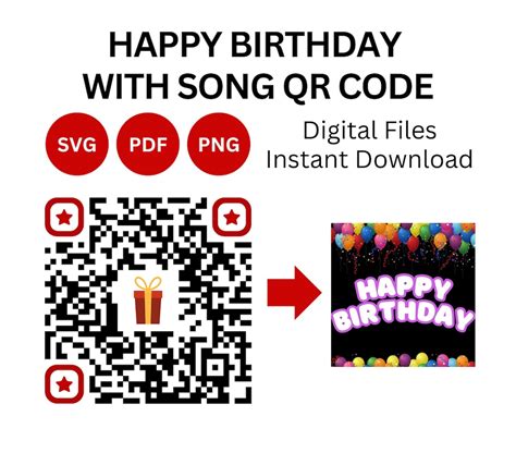 Happy Birthday Qr Code Birthday Barcode Svg Png Pdf Message In A Qr