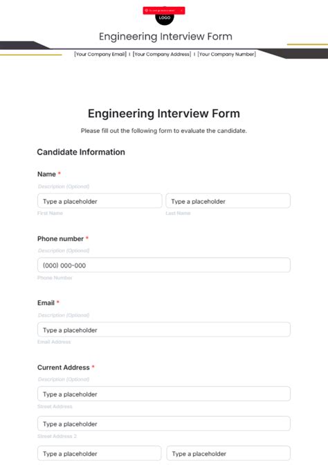Free Interview Form Template To Edit Online