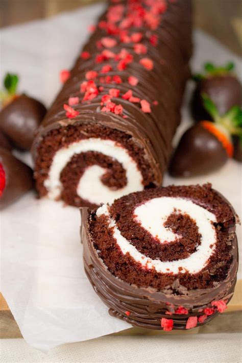 Chocolate Strawberry Swiss Roll Cake Artofit