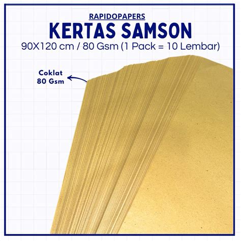 Jual Kertas Samson Kraft [10 Lembar 90x120 80 Gr] Kertas Kraft Kertas Bungkus Kertas Pola