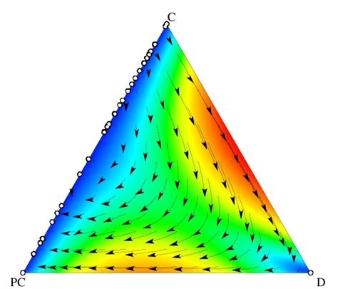 Replicator Dynamics Of Three Strategies Depending On The Payoff Matrix Download Scientific