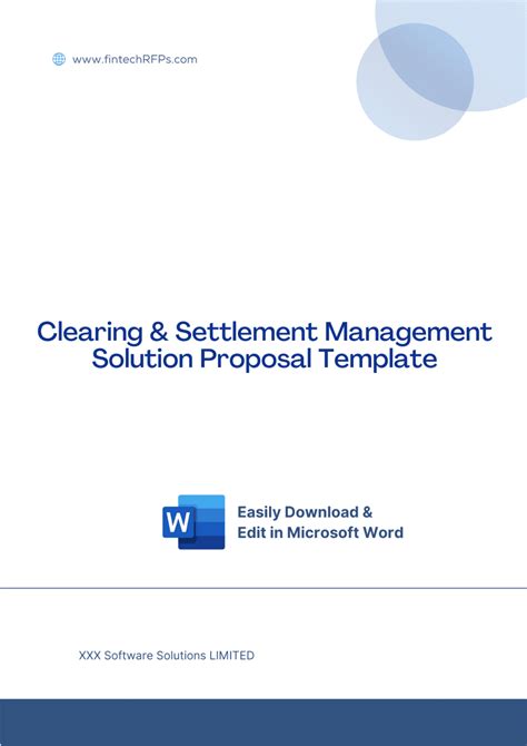 Clearing And Settlement Management Solution Proposal Template Banking